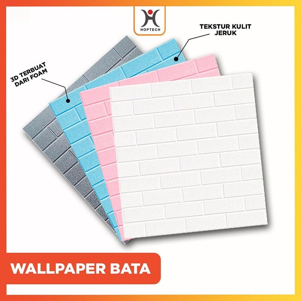 Jual Wallpaper 3D Foam Motif BATA POLOS ukuran 70x77cm Self Adhesive ...