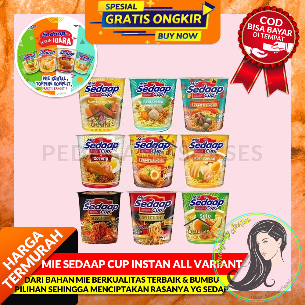 Jual MIE SEDAAP CUP INSTAN ALL VARIANT - RASA GORENG / SOTO / RAWIT ...