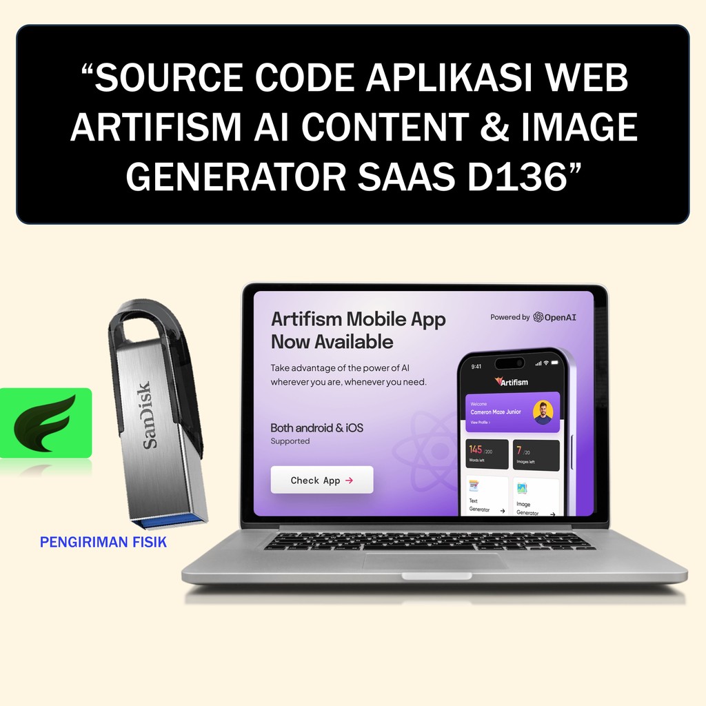 Jual SOURCE CODE APLIKASI WEB ARTIFISM AI CONTENT & IMAGE GENERATOR SAAS D136 | Shopee Indonesia