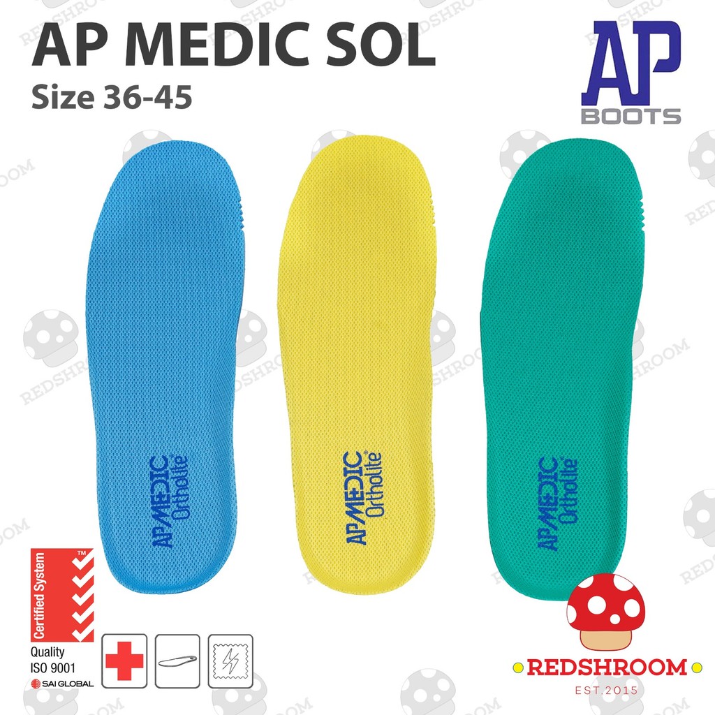 Jual SOL SEPATU AP MEDIC Kuning Biru Hijau ORTHOLITE FOOTBED | Shopee ...