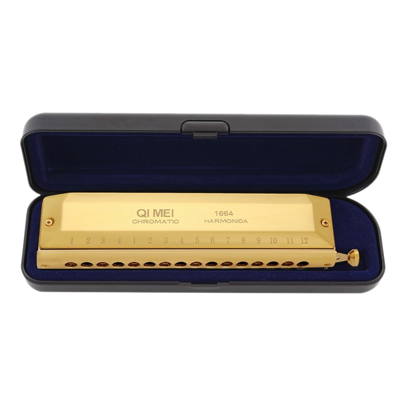 Jual QI MEI Chromatic Harmonica 16 Hole 64 Tone Mouth Organ ...