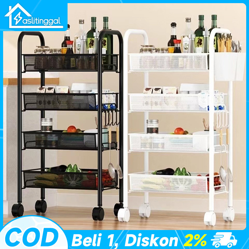 Jual Rak Troli 3 /4 /5 Susun Rak Lantai Beroda Rak Penyimpanan ...