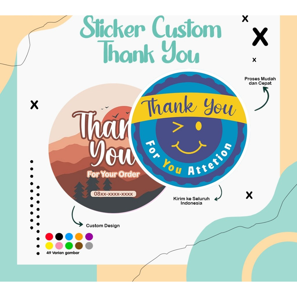 Jual [BACA DESKRIPSI] CETAK STIKER THANK YOU / STIKER TERIMA KASIH ...