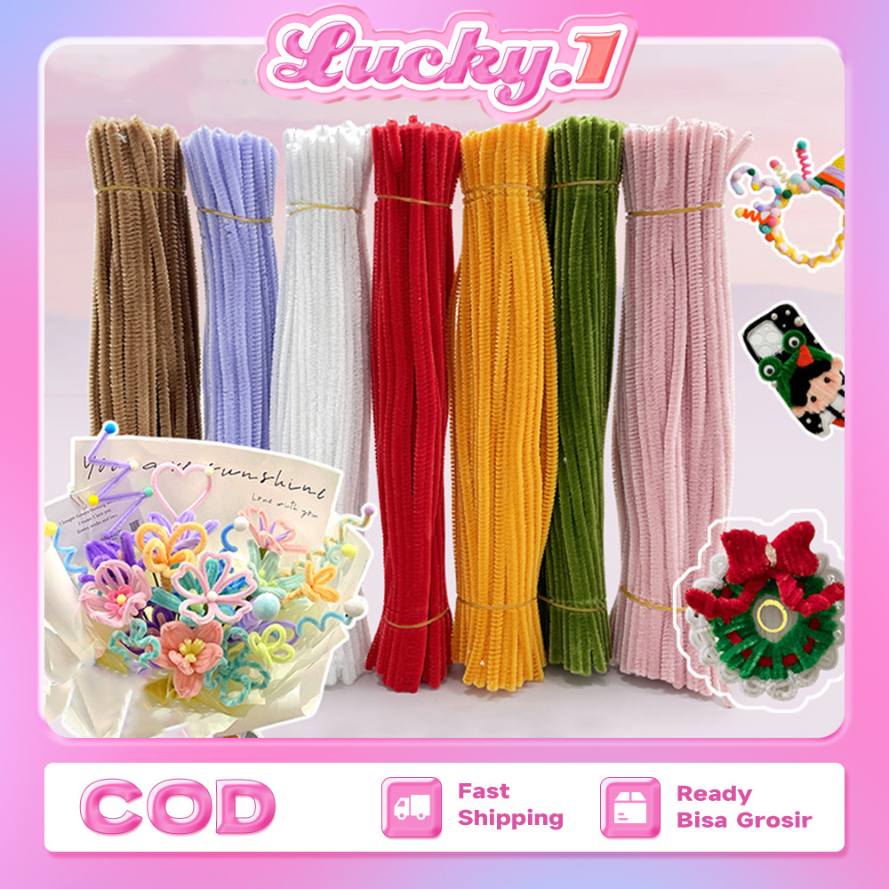 Jual 100Pcs Kawat Bulu Mercy Wire Craft Pipe Toys Pipe Cleaner Gembul ...