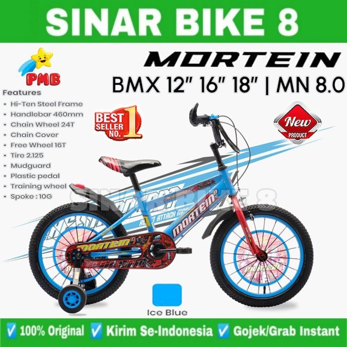 Jual Sepeda Anak Laki Ukuran 16 dan 18 Inch BMX MORTEIN MN 8.0 Usia 4 ...
