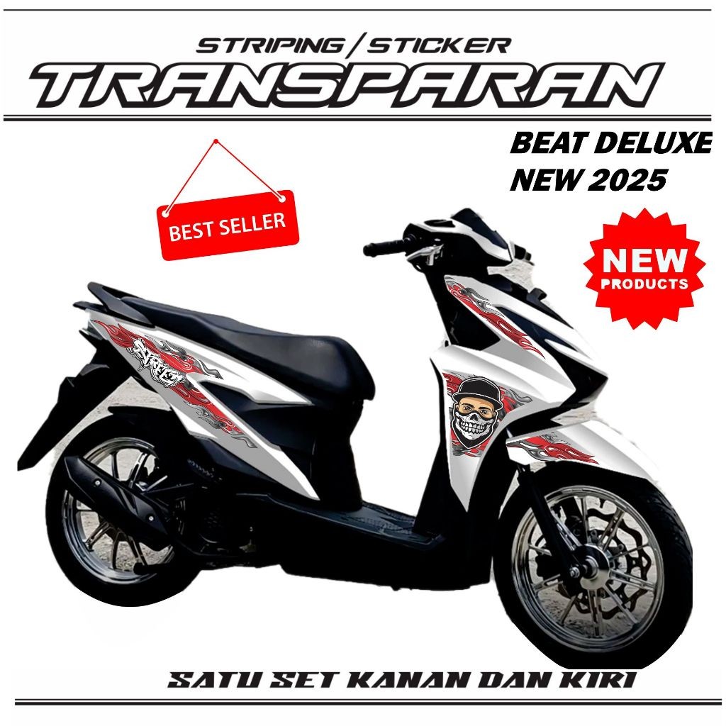 Jual VARIASI STICKER STRIPING TRANSPARAN BODY MOTOR HONDA BEAT DELUXE ...