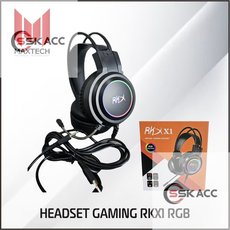 Jual RGB LED Light Gaming Headphone 3.5MM AUX Cable Wired Headset Noise ...