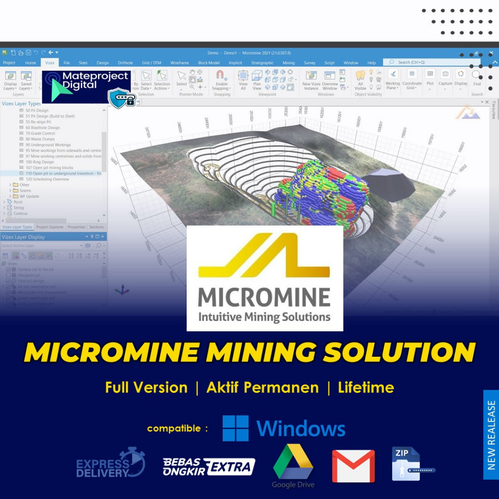 Jual Micromine 11.0.4 Pro Full Version Lifetime Software Mining Solusi ...