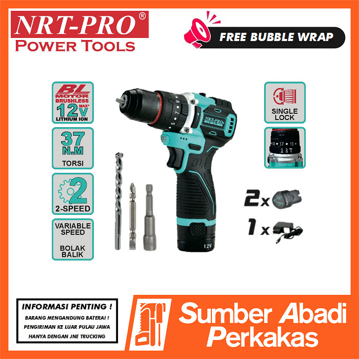 Jual NRT-PRO DC730 HD Mesin Bor Cordless Drill 10MM Baterai Batre ...