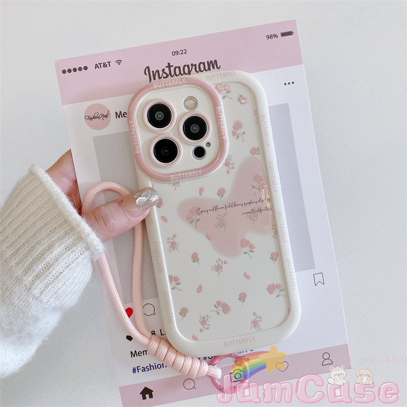 Jual case iPhone 15 Bunga merah muda Casing ponsel cocok untuk iPhone ...