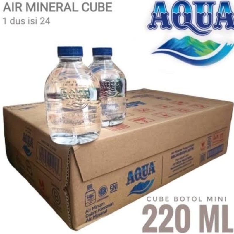 Jual Aqua botol mini Cube 220ml 1dus (24pcs) | Shopee Indonesia