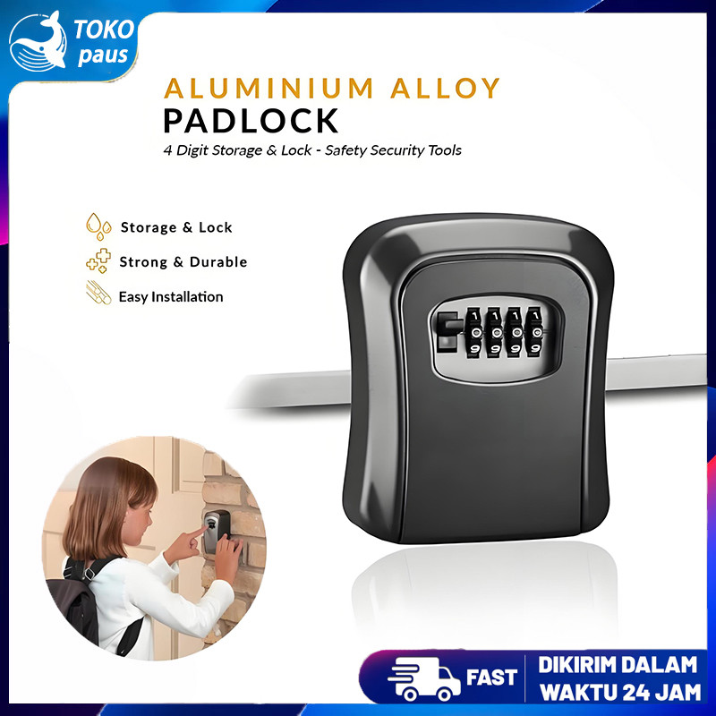 Jual Key Safe Box Outdoor /4 Digit Wall Mount Lock /Safety Box Dinding ...