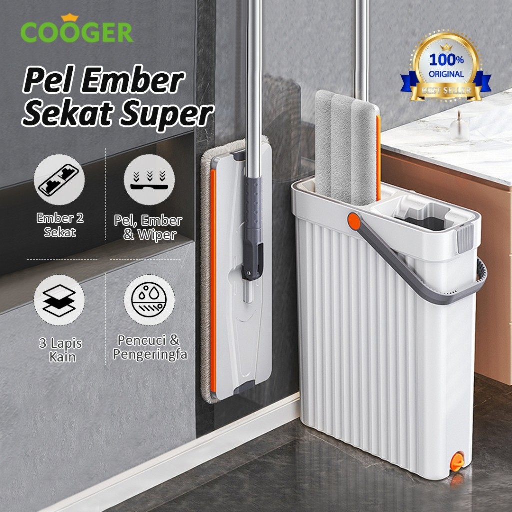 Jual COOGER Alat Pel Lantai Dengan Ember Sekat Pel Lantai Dual Ember ...