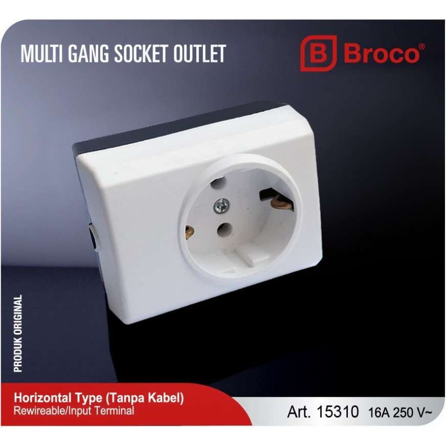 Jual BROCO Stop Kontak 1 Lubang Non Child Protection / Colokan Listrik ...