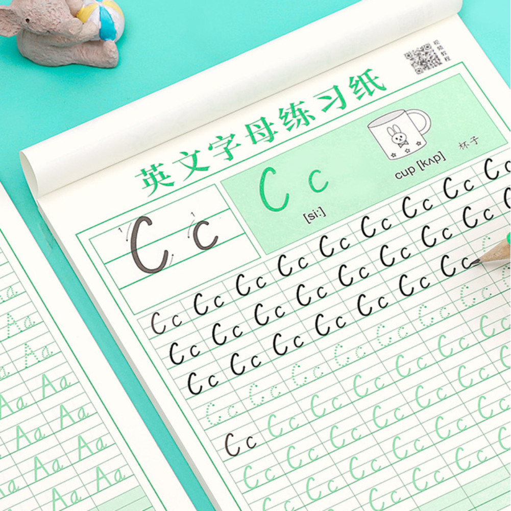 Jual Children's Copybook Kids Learning Numer Alphabet Write Handwriting ...