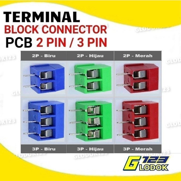Jual Terminal Blok Block 2 3 Pin Skrup Screw PCB Pitch 5mm Kabel Konektor - 10pcs | Shopee Indonesia