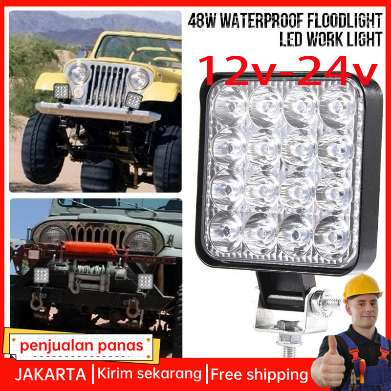 Jual Car Light Accessories Led 48w Led Work Lamp 12v-24v 20MM 4x4 Led ...