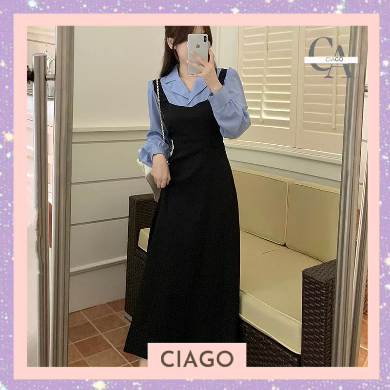 Jual Ciago Fashion dress hijab wanita korean style bkk5728 | Shopee ...