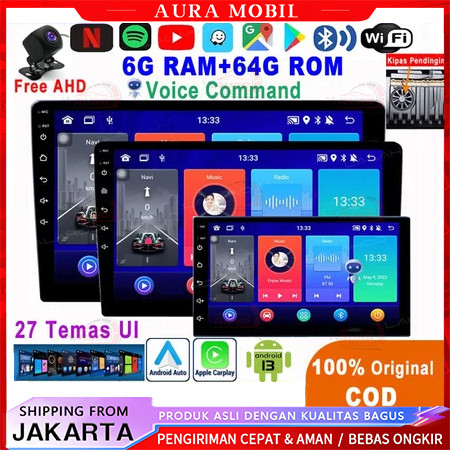 Jual 【with Kipas Pendingin】 6G+64G IPS Screen Head Unit 7/9/10 Inch Car Android 13 Navigasi ...