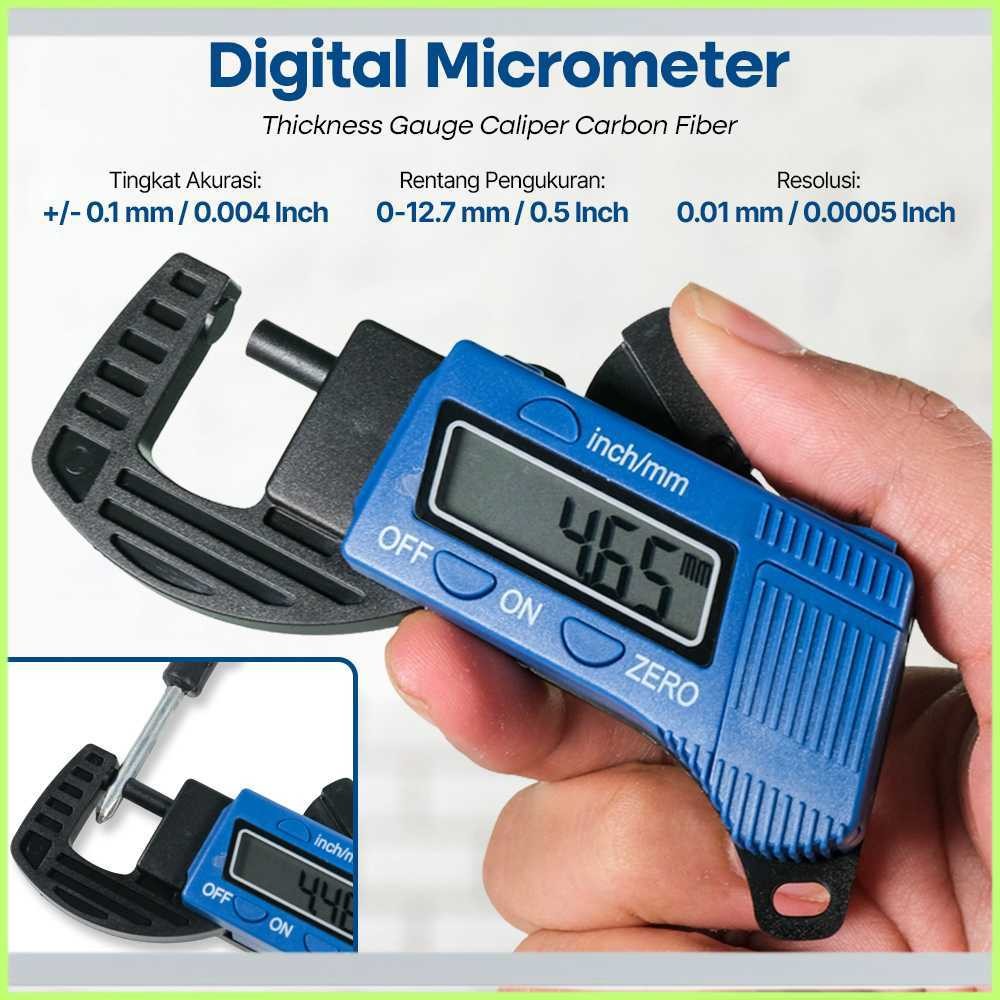 Jual Digital Micrometer Thickness Gauge Caliper Carbon Fiber - TDT25 ...