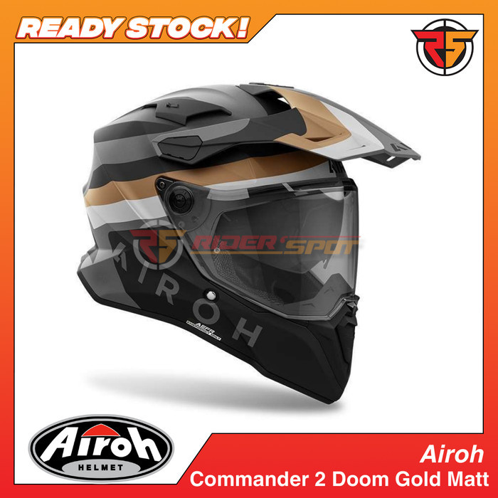 Jual Helm Motor Airoh Commander 2 Doom Gold Matt Adventure Helmet ...