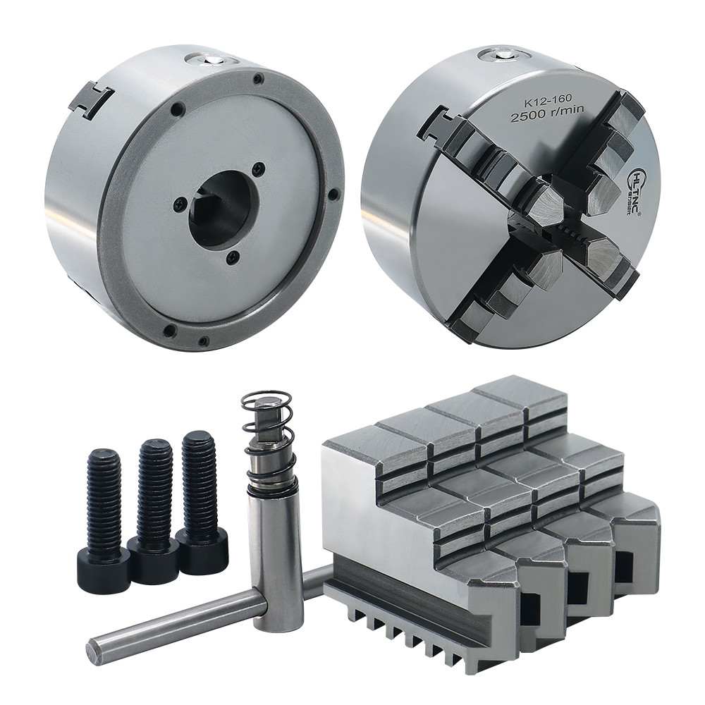 Jual 4 Jaws Manual Lathe Chuck With Turning Machine K12 80 100 125 160 ...