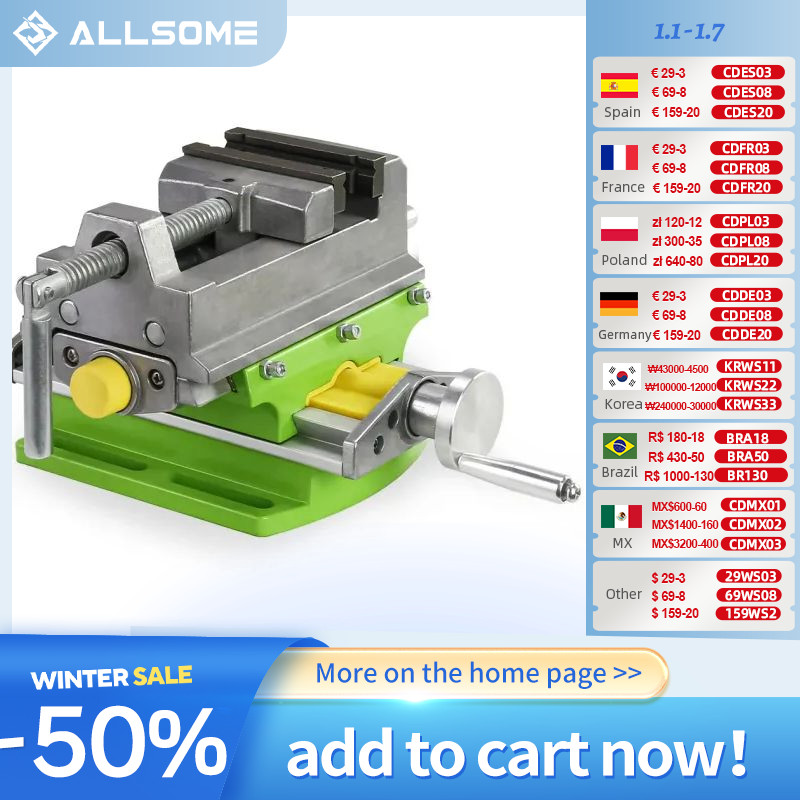 Jual Allsome BG-6368 3-inch Cross-Sliding Vise with Compound Slide for ...