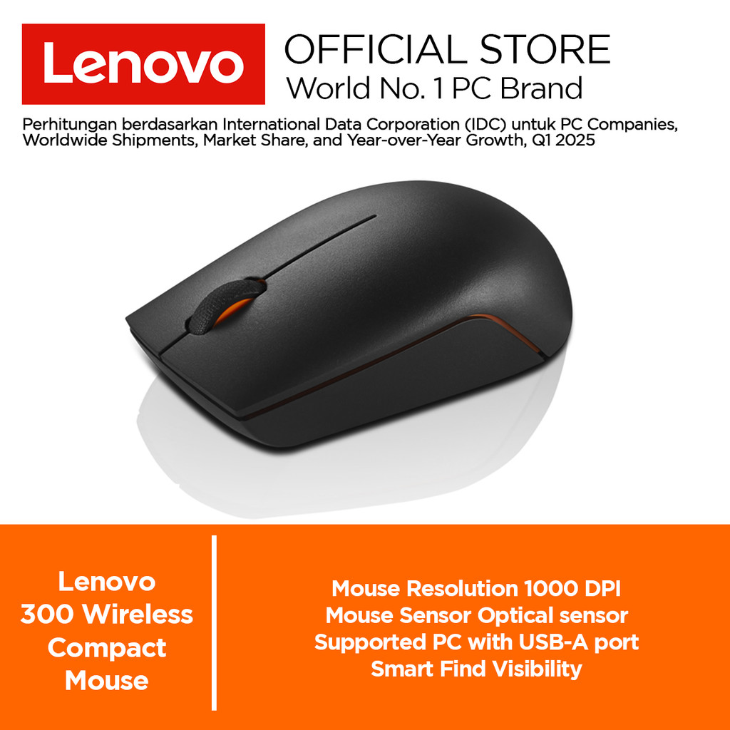Jual Lenovo 300 Wireless Compact Mouse | Shopee Indonesia