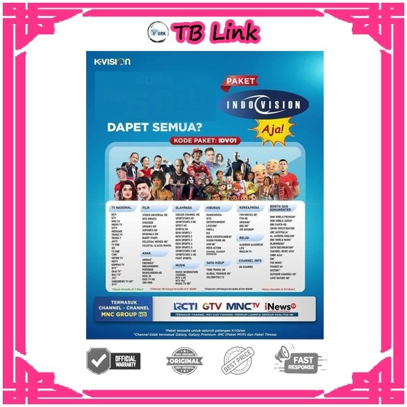 Jual NEW Voucher Kvision Paket Indovision IDV01 K-Vision 30 Hari Paket ...