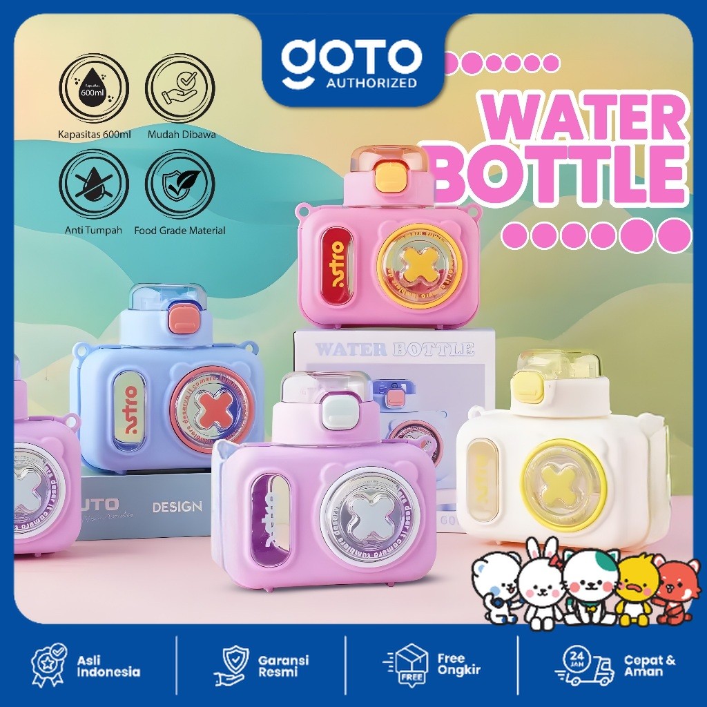 Jual Goto Mao Botol Minum Anak Kamera Water Bottle Anti Tumpah 600ML ...