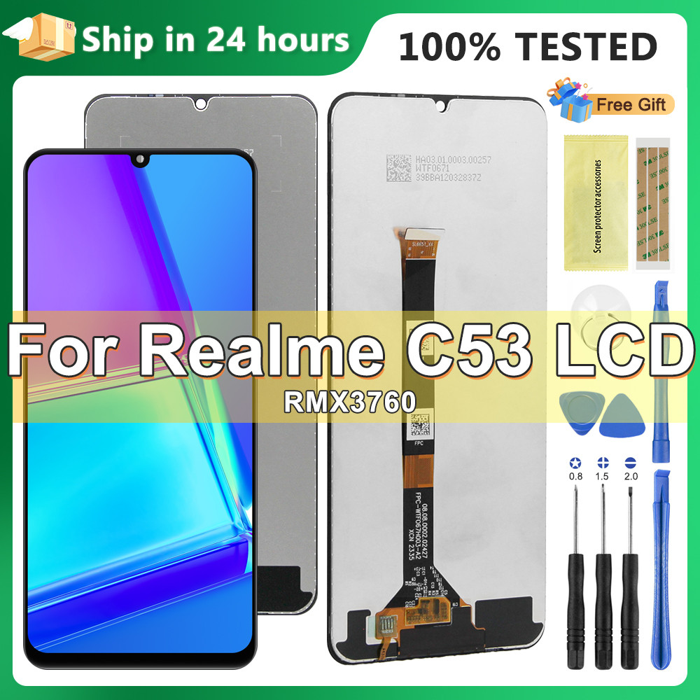Jual 6.74'' With Fame For Realme C53 RMX3760 LCD Display Touch Screen ...