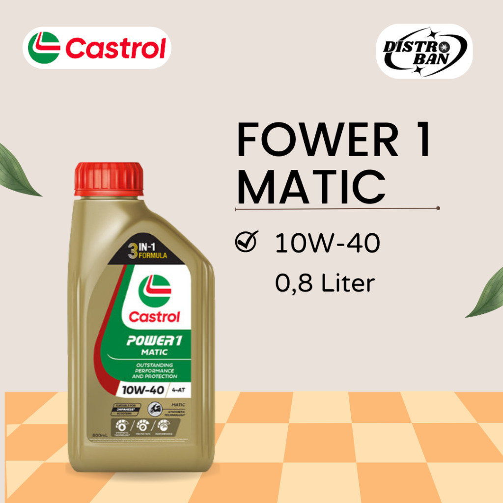 Jual Oli Motor Castrol Power 1 Matic 10W-40 0.8 L / 800ml | Shopee ...