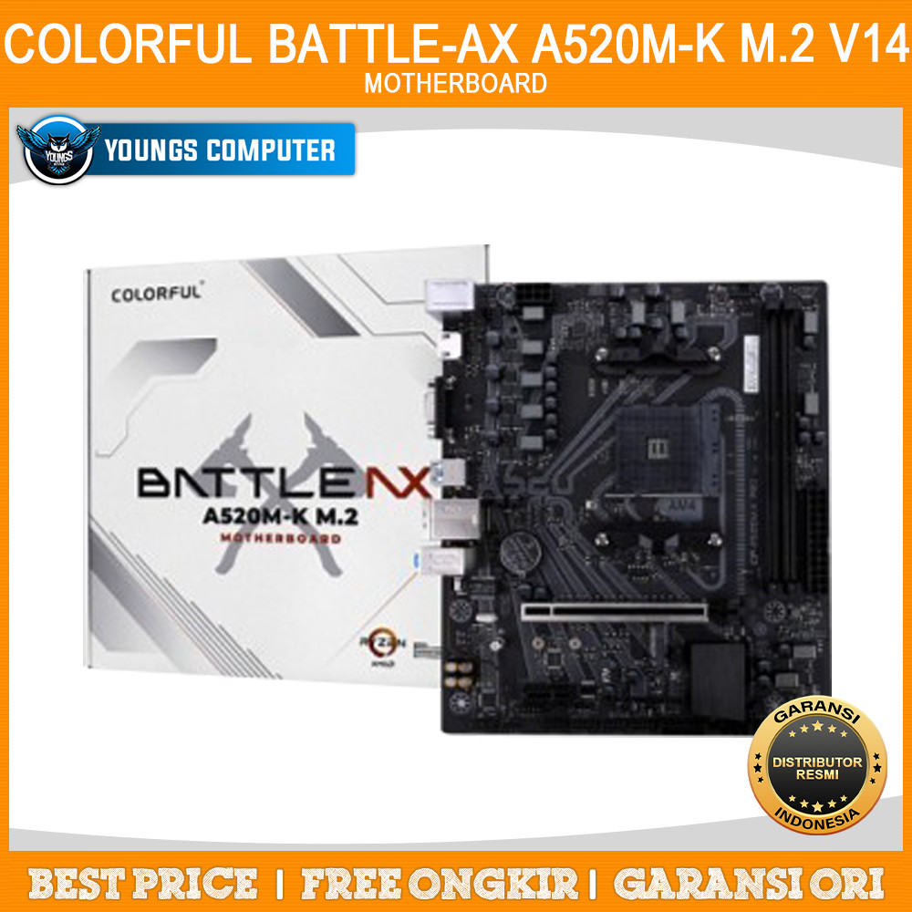 Jual COLORFUL BATTLE-AX A520M-K M.2 V14 | MOTHERBOARD AMD A520 M-ATX | Shopee Indonesia