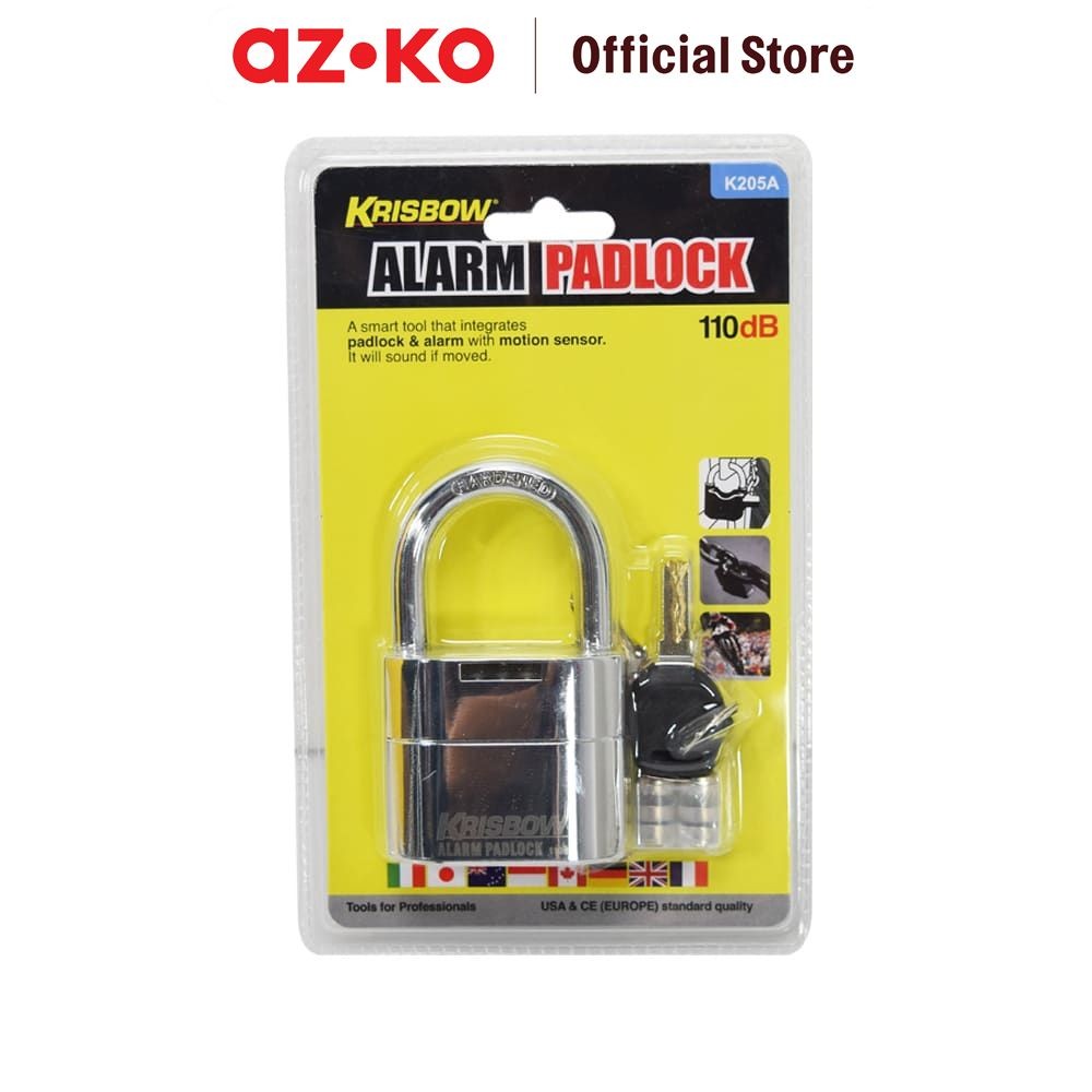 Jual AZKO Krisbow Gembok Alarm K205a - Silver Padlock Alarm Pengunci ...
