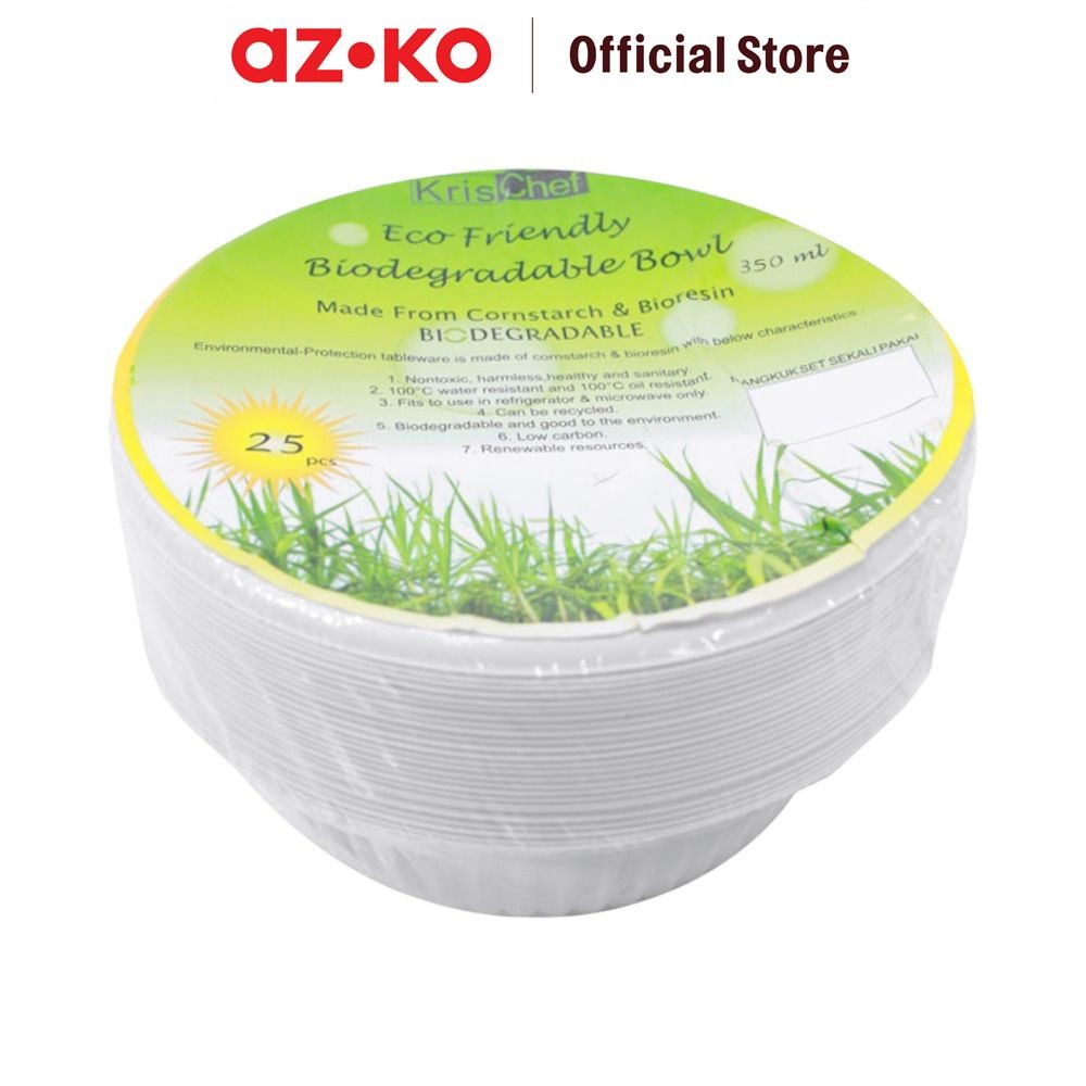 Jual AZKO Kris 350 ml Set 25 Pcs Mangkuk Saji Biodegradable Mangkok ...