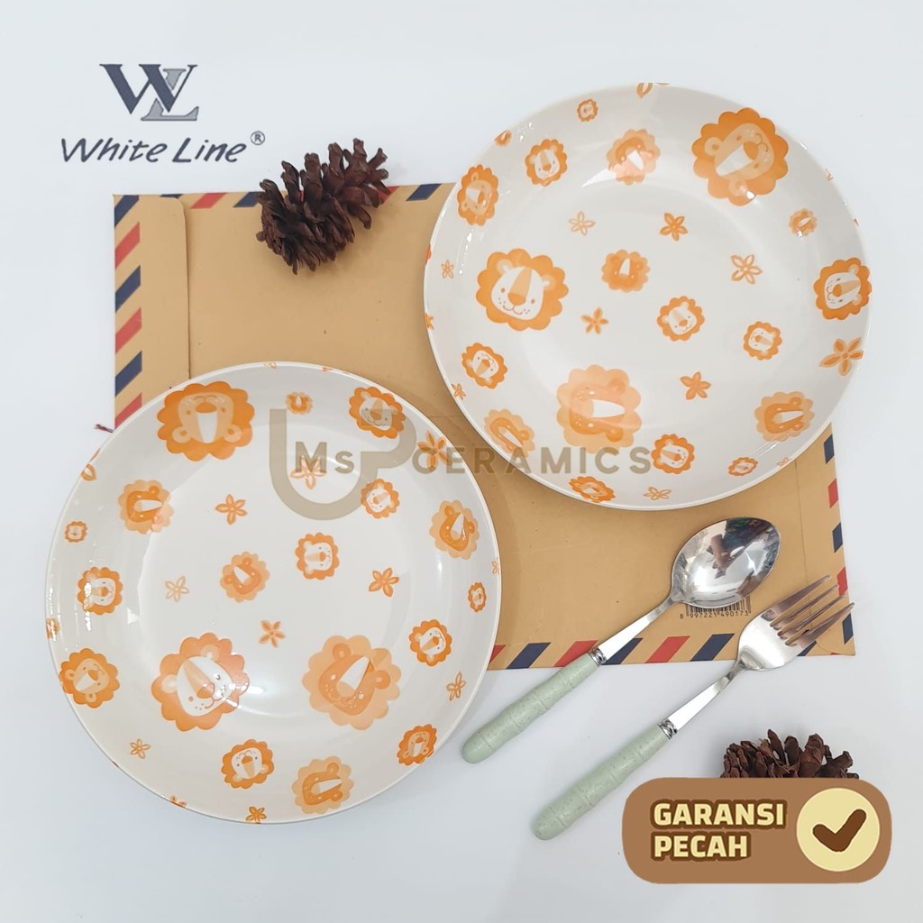 Jual WHITELINE Piring Keramik Fruit Shape LION 2 (1 PCS) 8 Inch 20 Cm ...