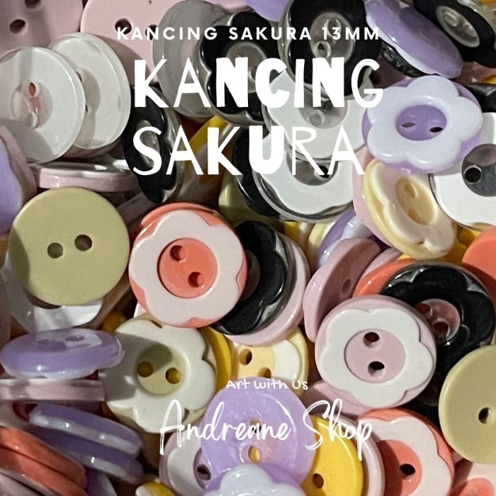 Jual Kancing Bunga Sakura Cantik 13mm (12pcs)– Aksen Manis untuk ...