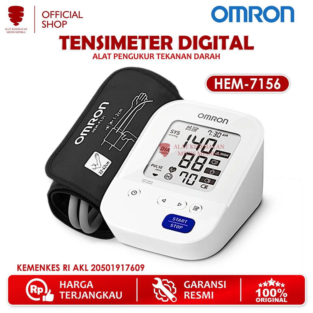 Jual Omron Tensimeter Digital HEM 7156Alat Ukur Cek Tekanan Darah Tensi ...