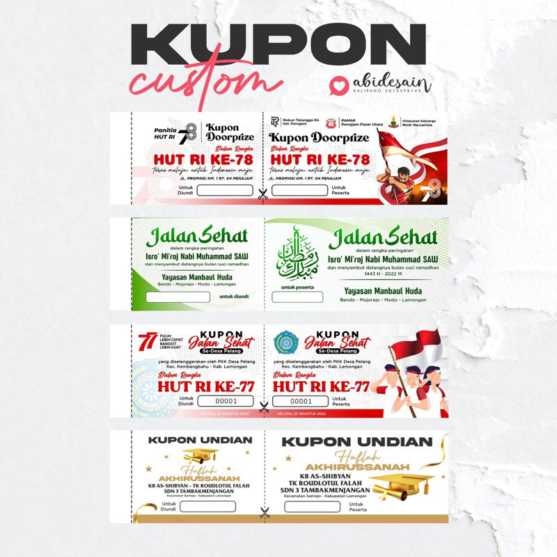 Jual Promo Cetak Kupon Custom, kupon undian, voucher, untuk segala ...