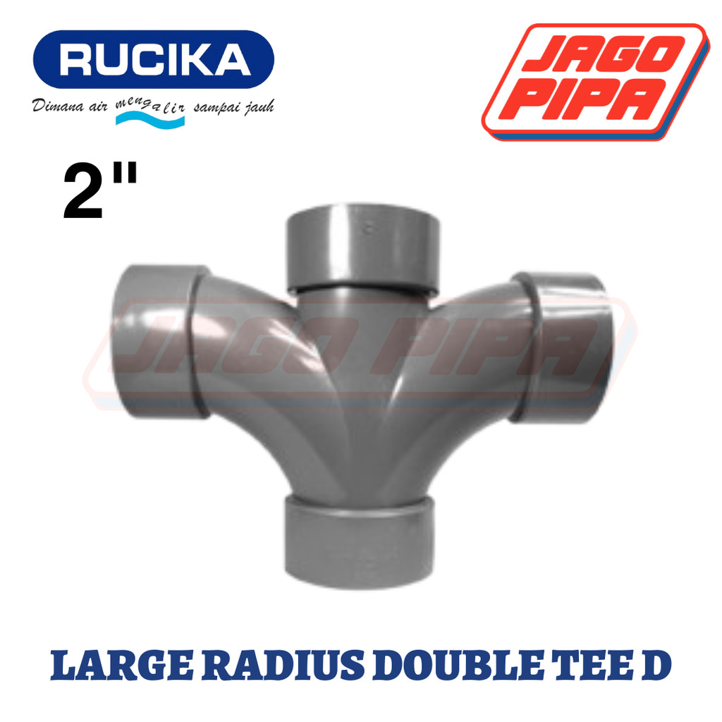Jual Rucika Large Radius Double Tee D 2 Inch Cross Tee D-WLT 2" Fitting PVC | Shopee Indonesia