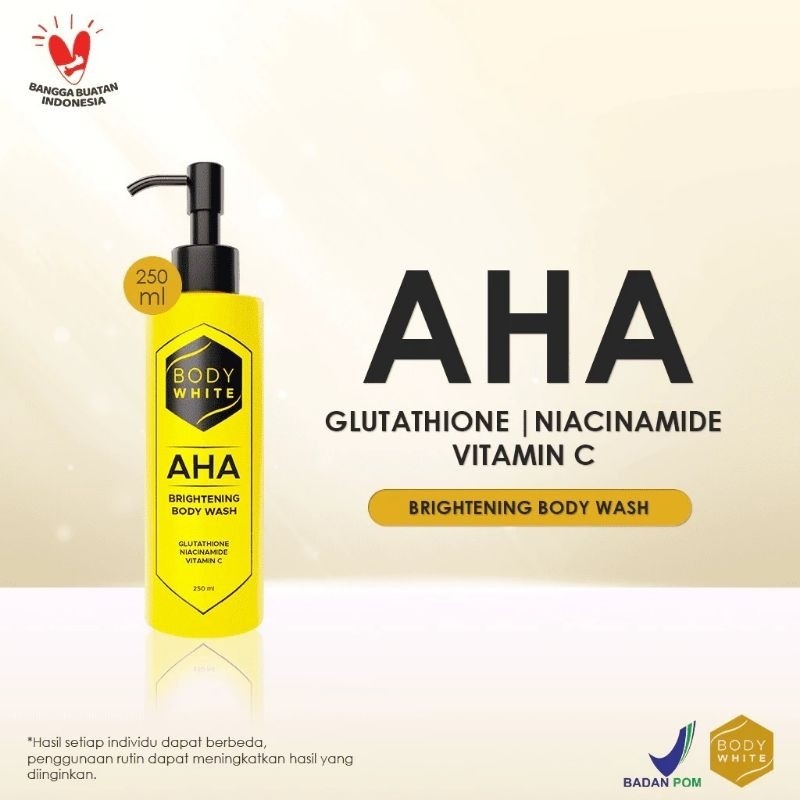 Jual Body White Aha Brightening Body Wash 250ml | Shopee Indonesia