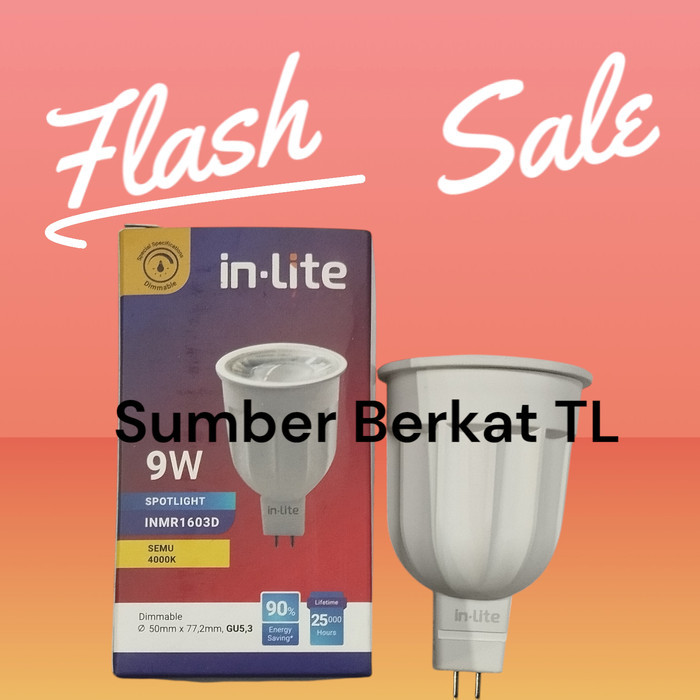 Jual INLITE Spotlight INMR1603D 9 Watt IN-LITE MR16 Dimmable 9W MR 16 ...