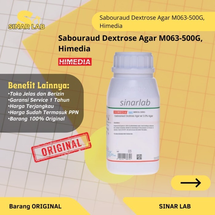 Jual Sabouraud Dextrose Agar M063-500G, Himedia | Shopee Indonesia
