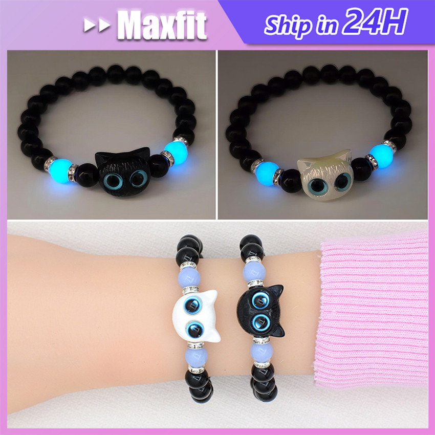 Jual Retro-Cat Gelang Kucing Bracelet Couple Glow In The Dark Blue ...