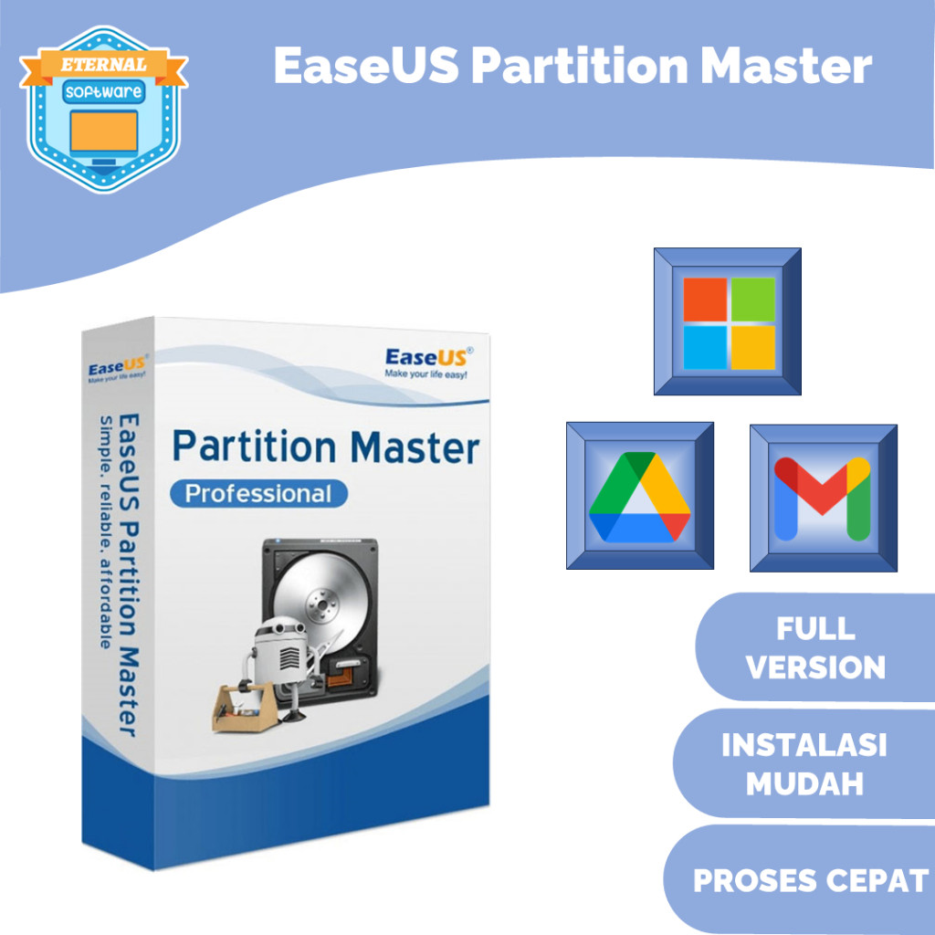 Jual EaseUS Partition Master Full Version No Trial Permanen Software ...