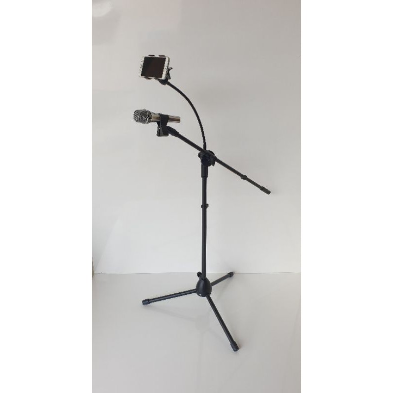 Jual MT155 Stand Mic Lantai + Holder Hp Tinggi Max 140 Cm Tiang Mic Dan ...