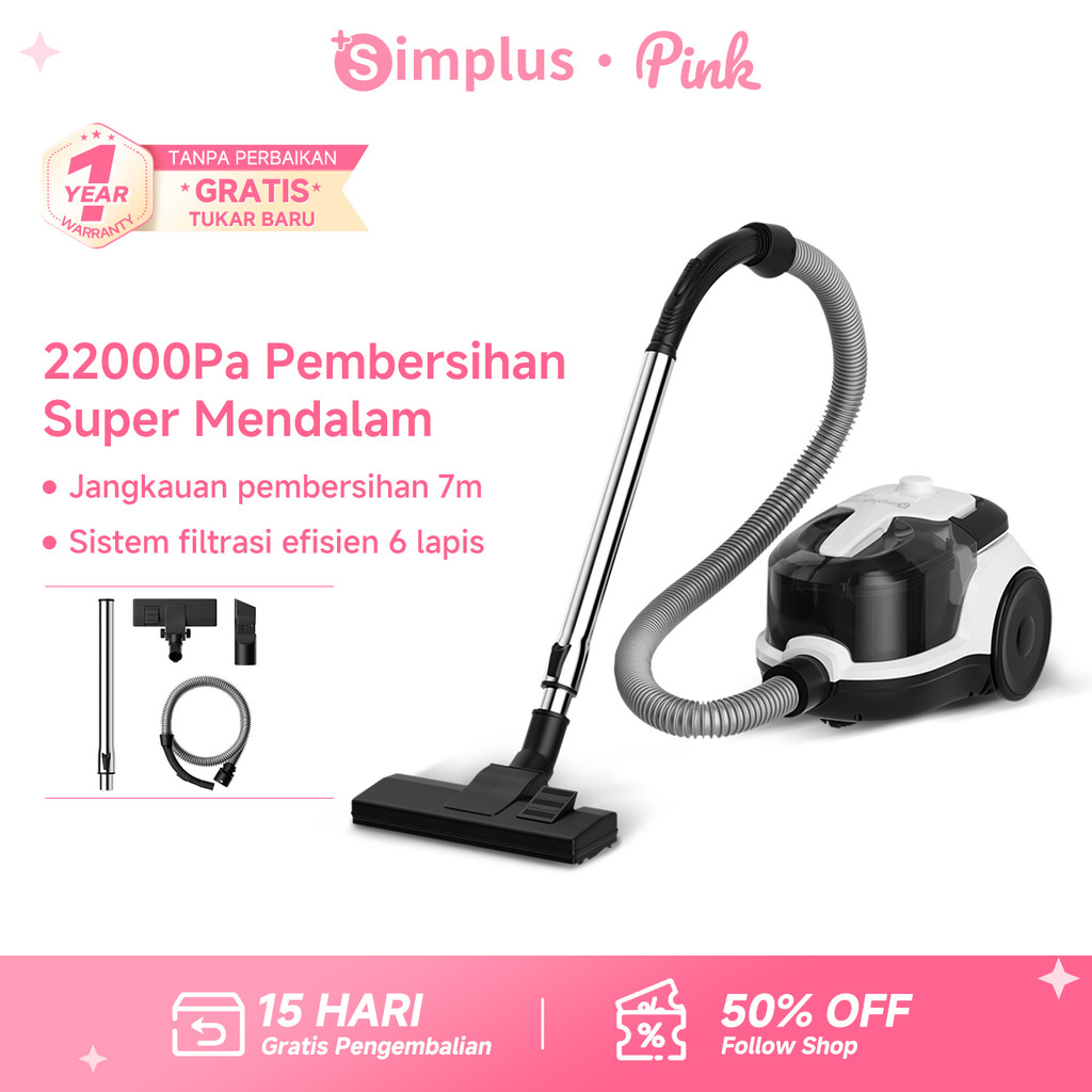 Jual Simplus Pink Vacuum Cleaner Daya 2in1 Hisap Besar 22000pa ...