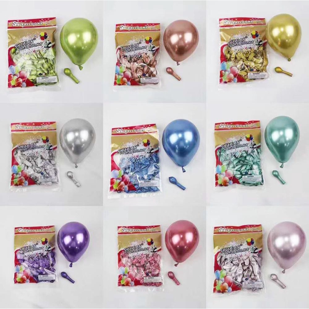 Jual *AJS* BALON CHROME ukuran 5 Inch / BALON PESTA KILAP LATEX (satuan ...