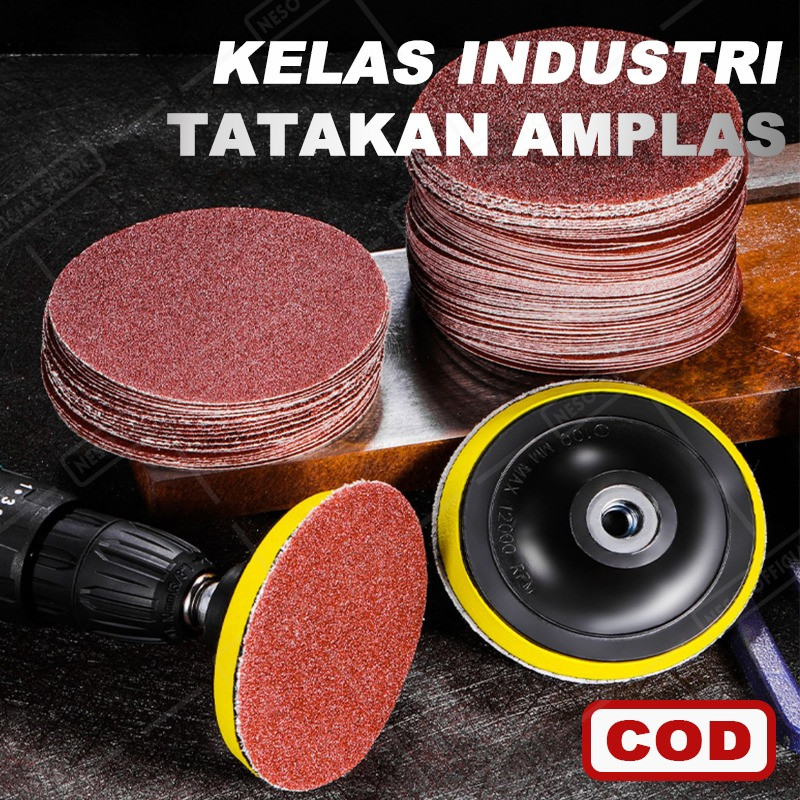 Jual MURAH - Tatakan amplas 4 INCH (COD) Polishing 100mm gerinda M10 ...