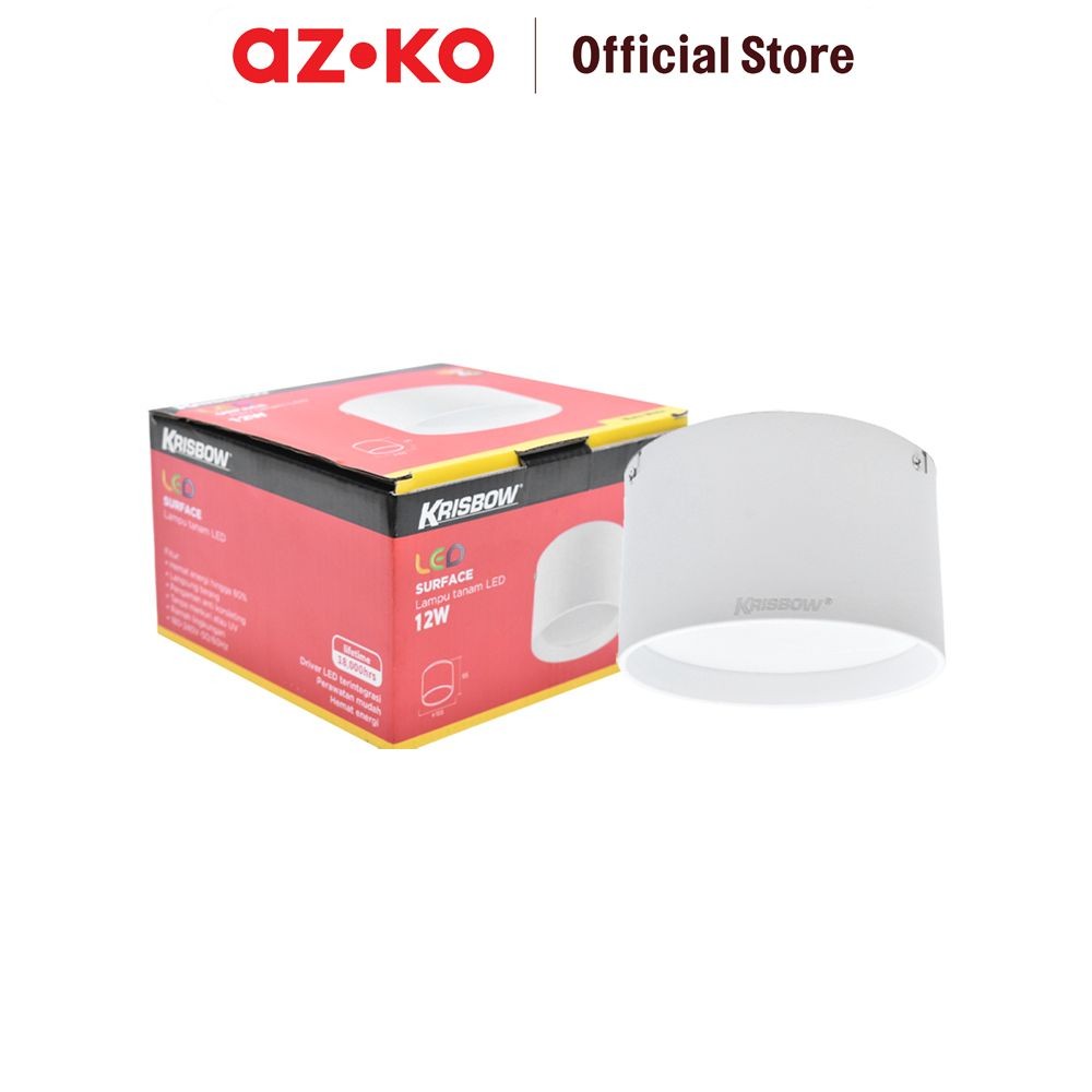 Jual AZKO Krisbow Lampu Downlight Led 12 watt 3000k - Warm White Lampu ...